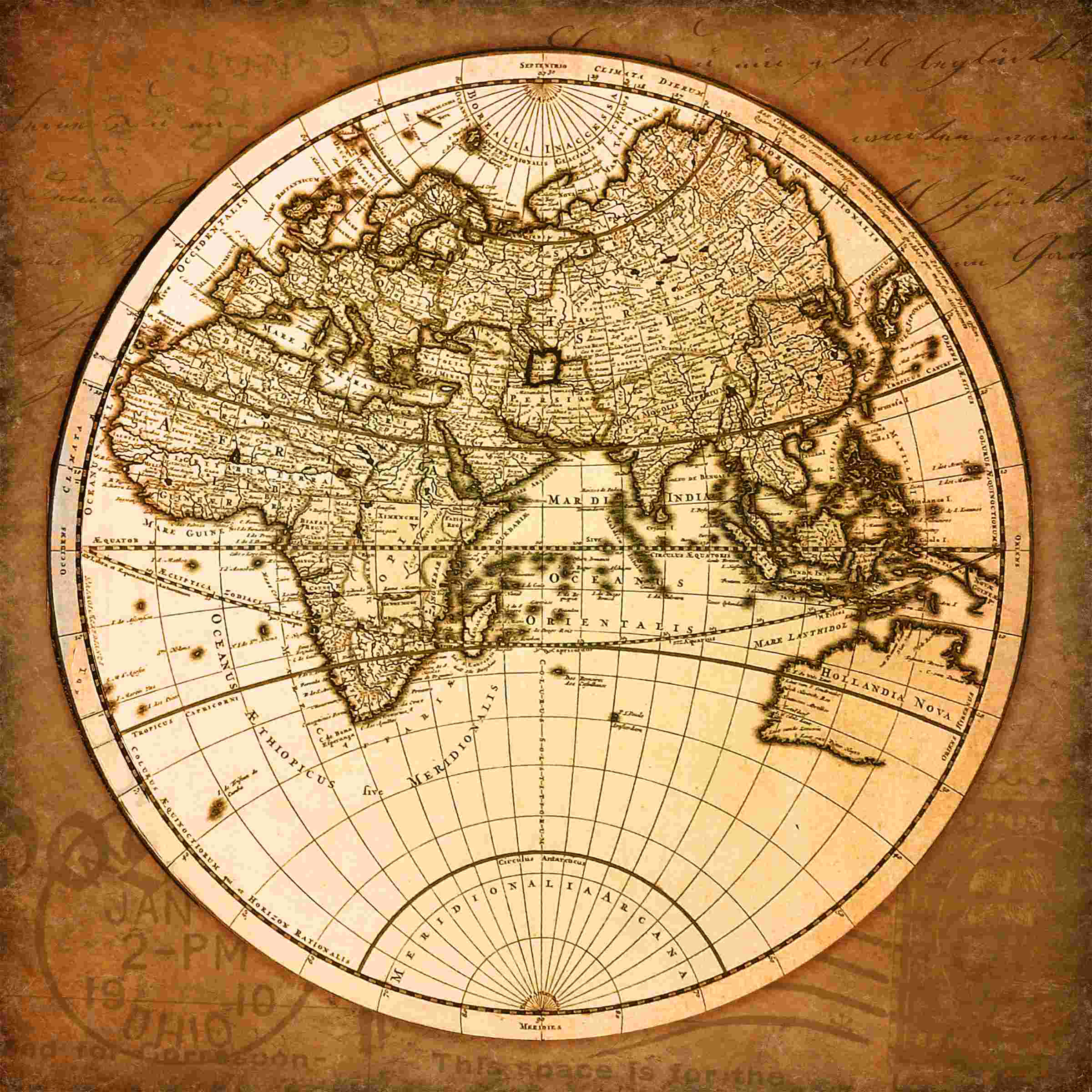 Breakwater Bay Beige Globe 1 - Wrapped Canvas Graphic Art | Wayfair