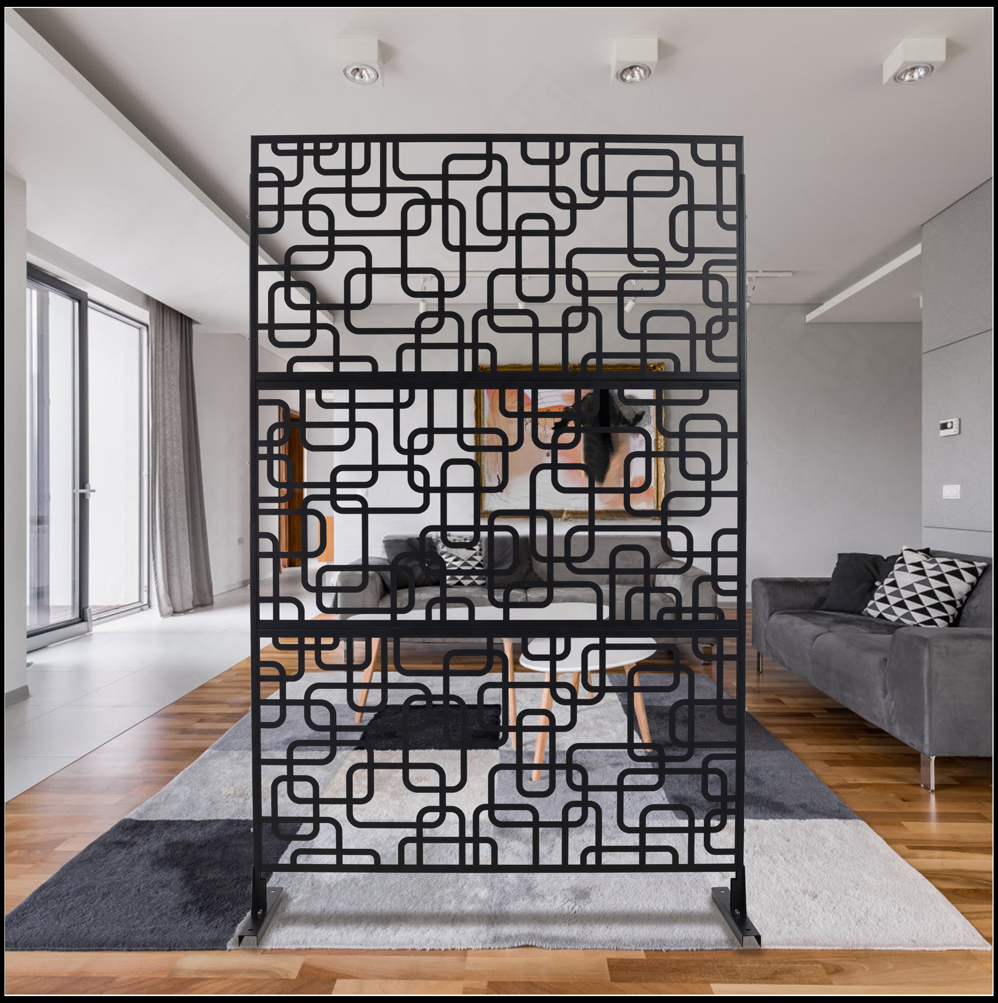 KUNMINGZHUHE Outdoor & Indoor Privacy Screen Metal Privacy Screen 76" H ...