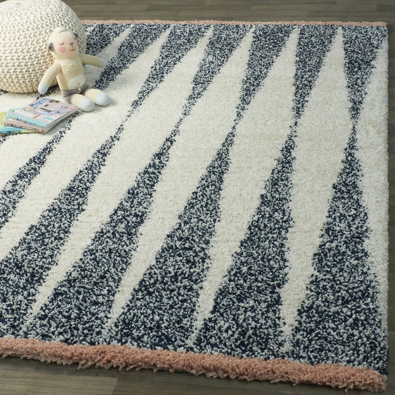 Ebern Designs Launce Striped Shag Area Rug & Reviews | Wayfair