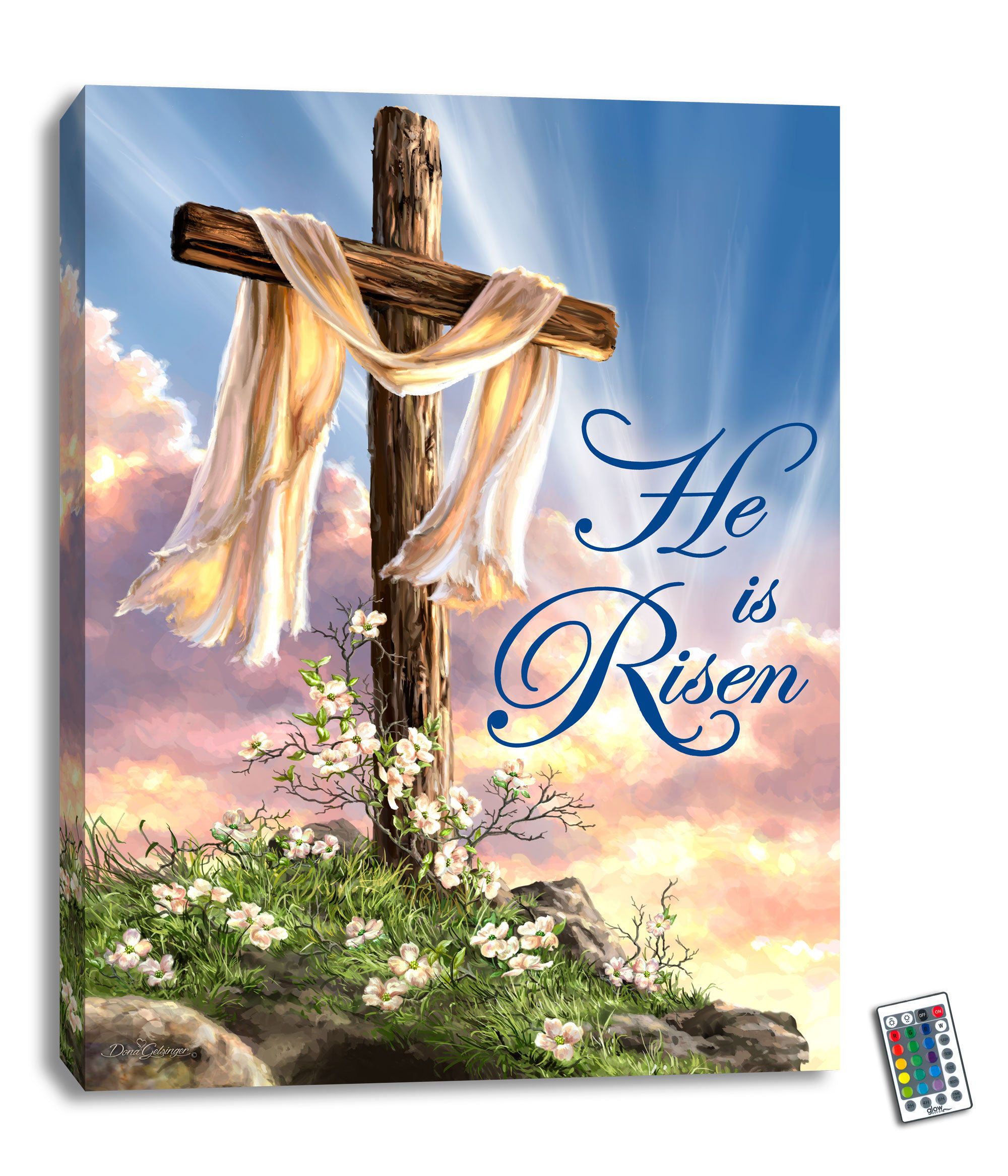 Glow Decor He Is Risen 18x24 Fully Illuminated ColorChange LED Print ...