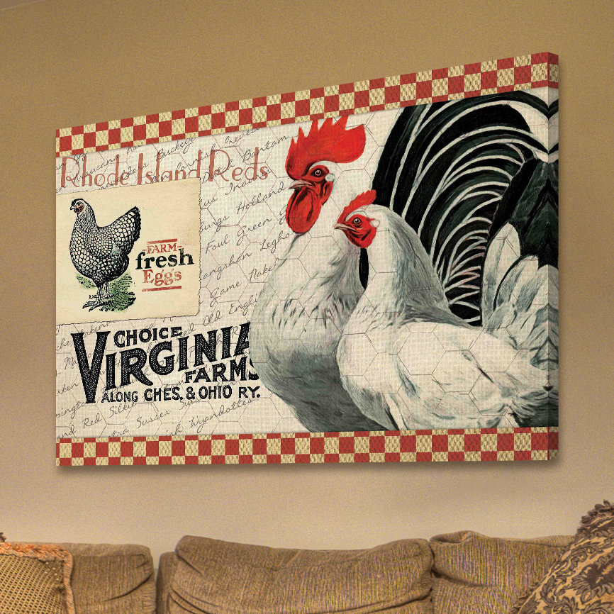 Marmont Hill Rhode Island Reds - Wrapped Canvas Advertisements Print ...