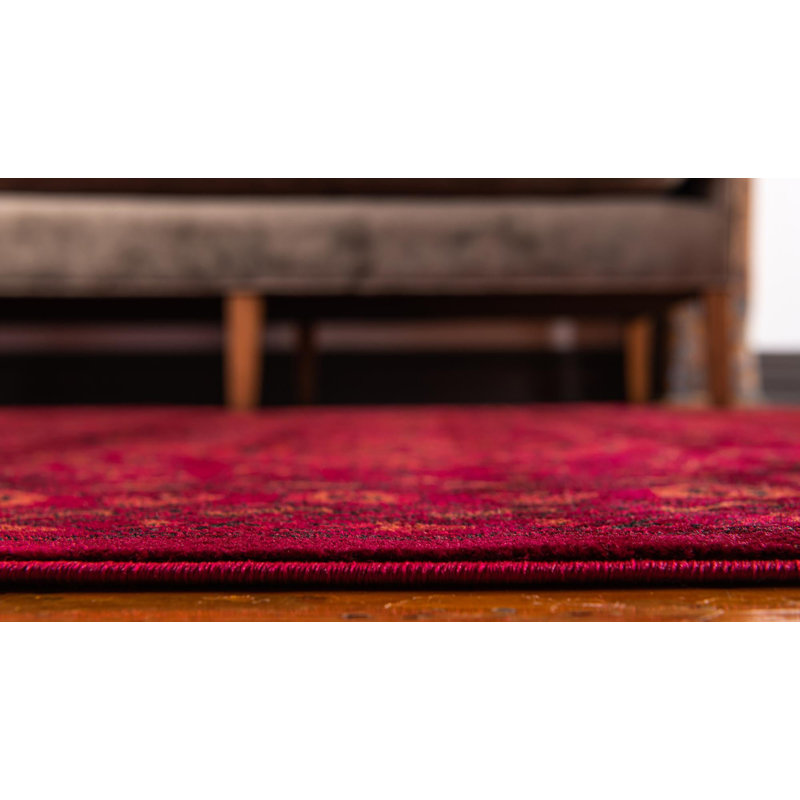 Lark Manor Amro Performance Deep Red Rug & Reviews | Wayfair