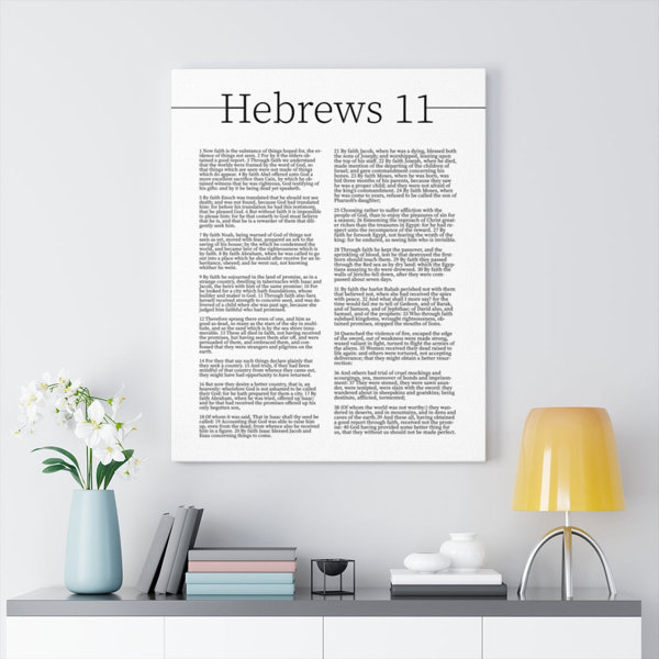 Trinx Hebrews Chapter 11 White Bible Canvas Christian Wall Art | Wayfair