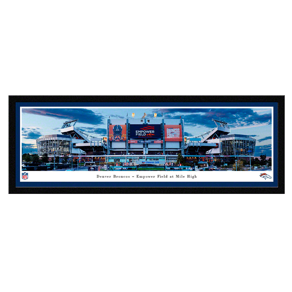 Latitude Run® Denver Broncos Stadium Framed Panoramic Print on Paper ...