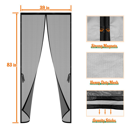 Luxdecor Magnetic Polyester Fiber Screen Door - Fits Door Size 38" x 82 ...