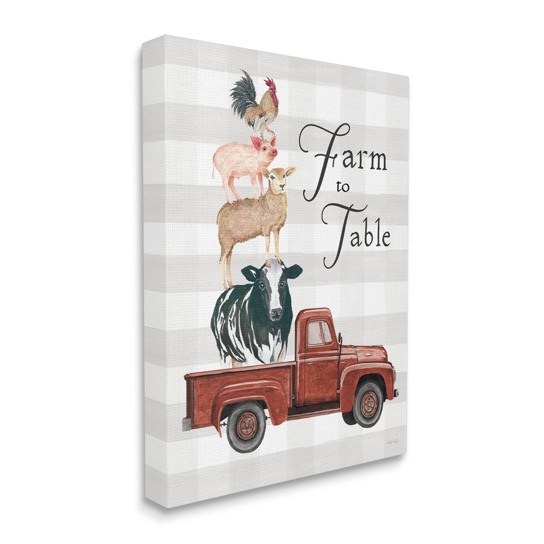 Latitude Run® Farm to Table Stacked Animals by Cindy Jacobs - Wrapped ...