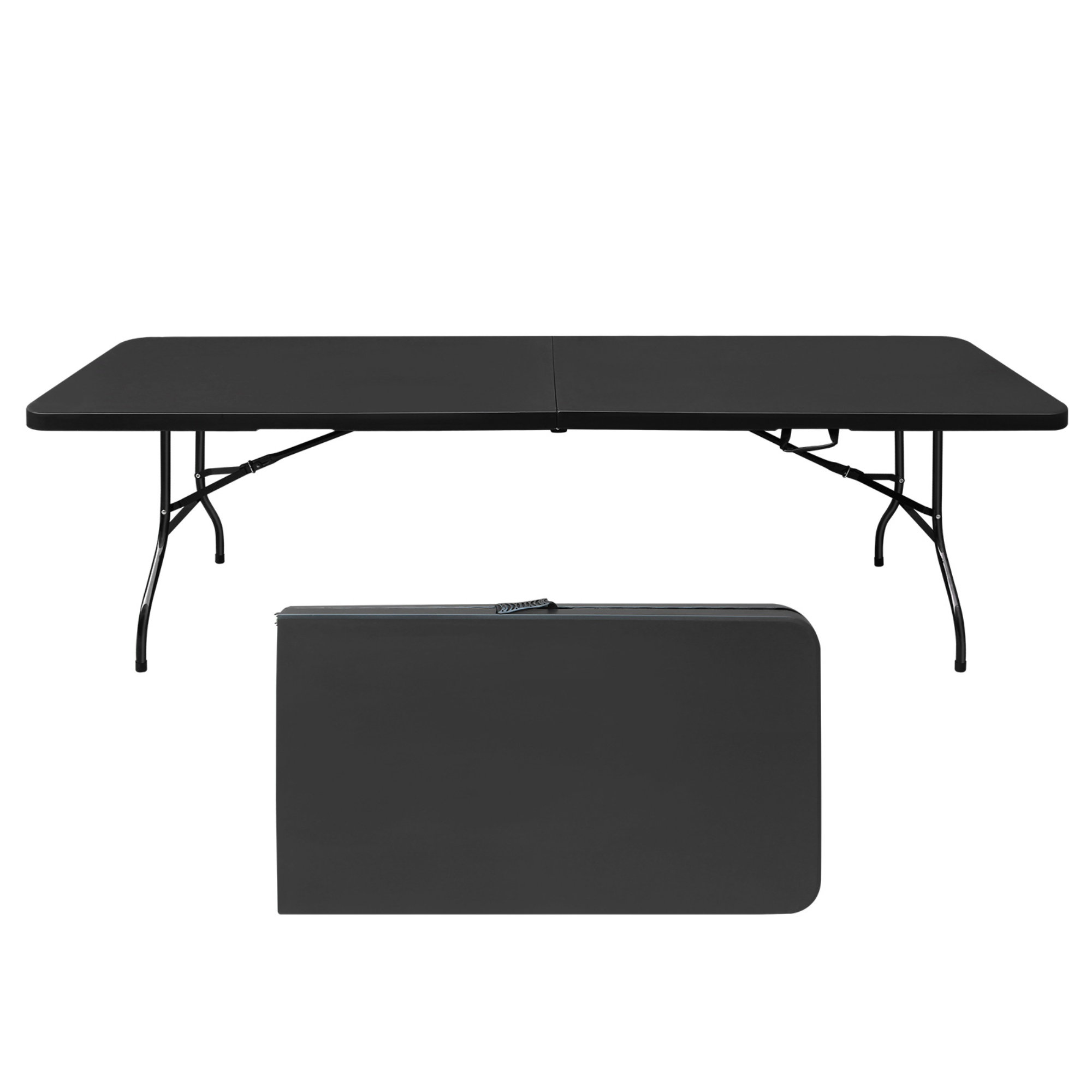 Arlmont & Co. 8-Foot Folding Banquet Table, Heavy Duty Portable Plastic ...