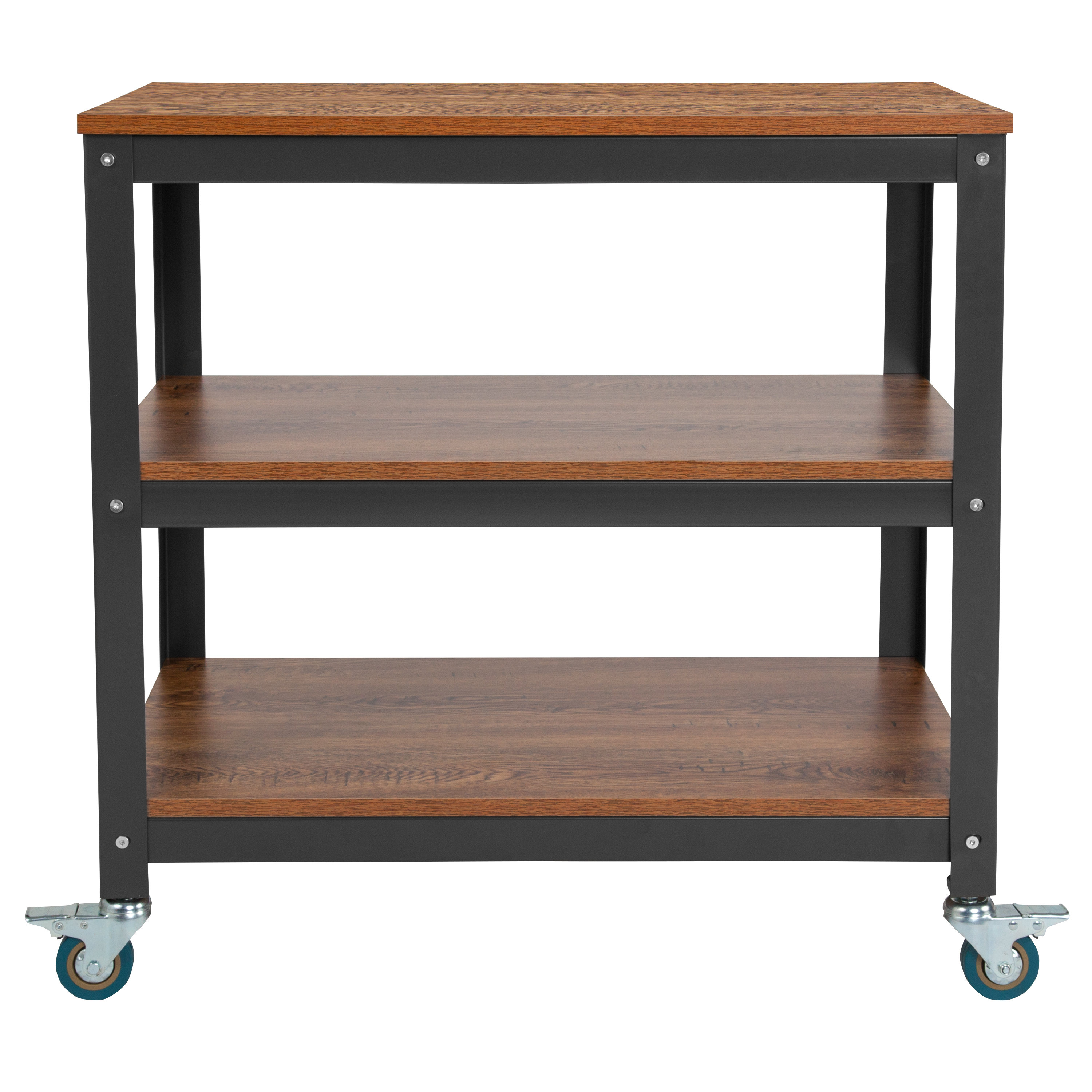 Williston Forge Beloit 30"W Rolling Storage Cart with Metal Wheels in ...
