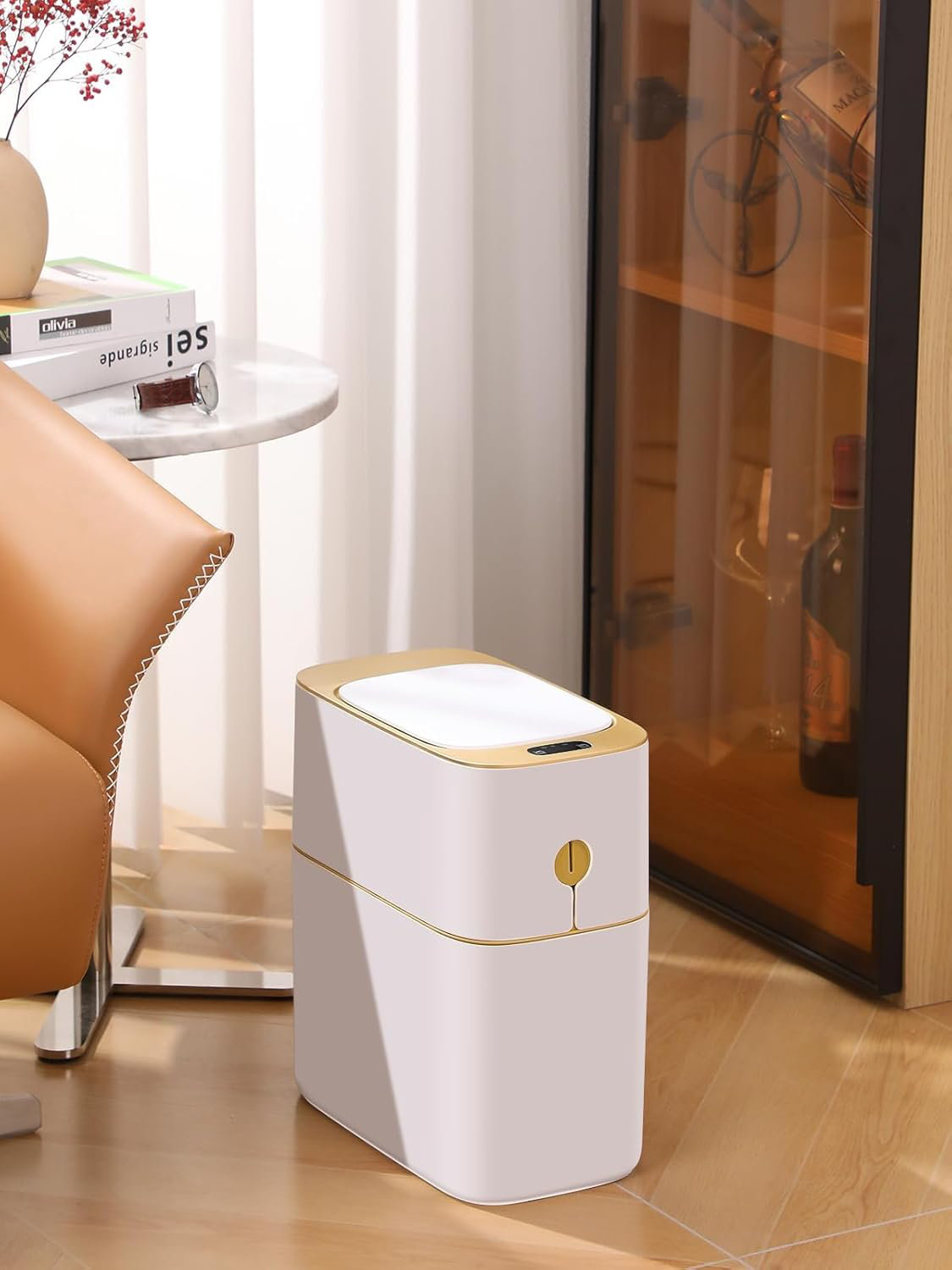 PSA LABORATORY FURNITURE LLC Bathroom Trash Can Automatic 3.5 Gallon ...