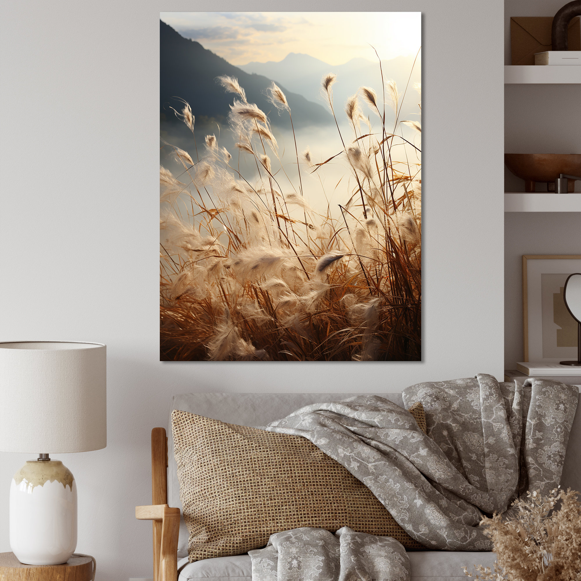Design Art Ivory Island Meadows Mountain View - Landscape Canvas Prints ...