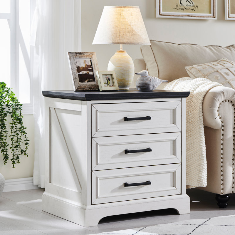 Gracie Oaks Brexleigh 3-Drawer Nightstand With USB and Electrical ...