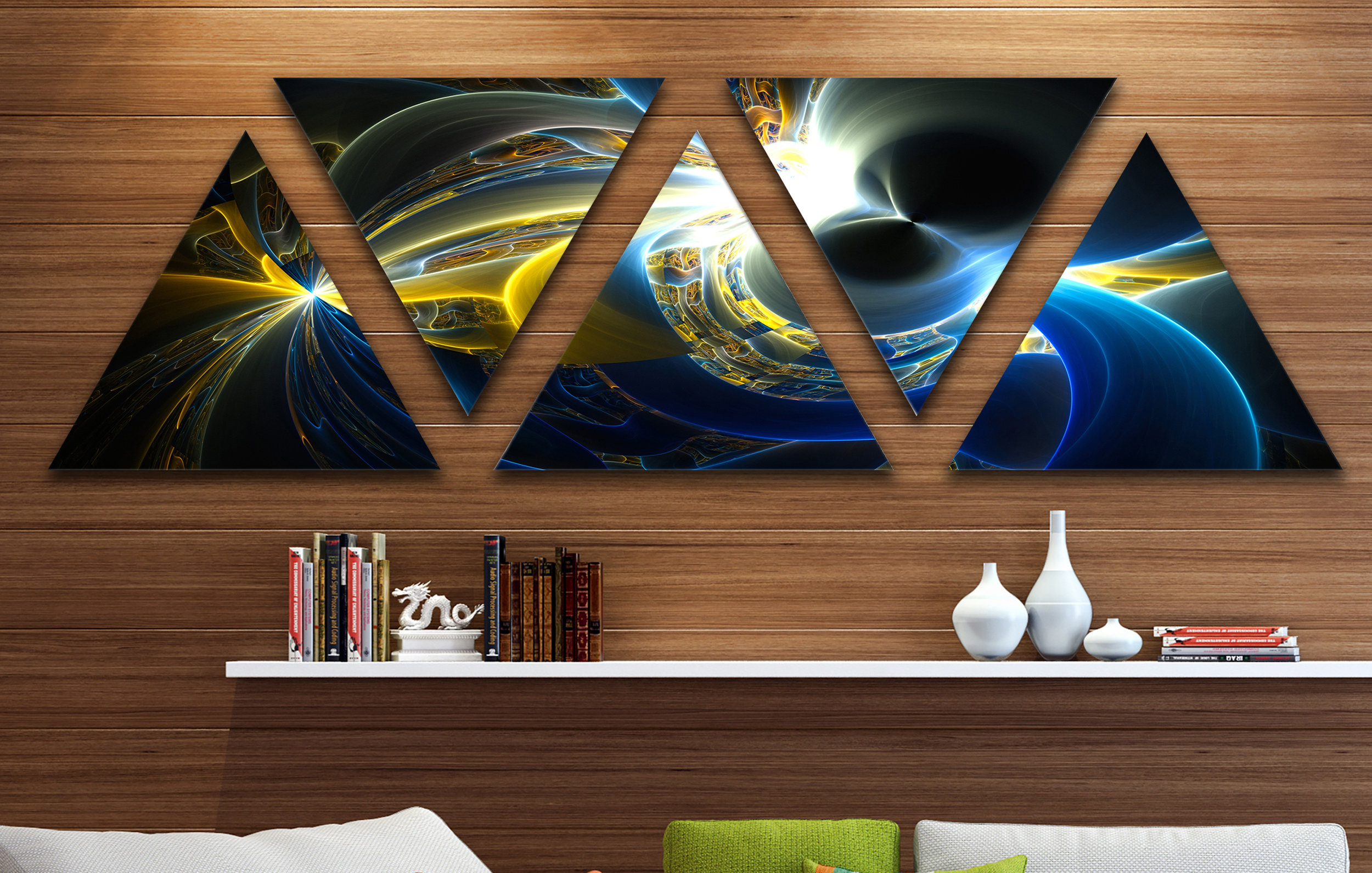 East Urban Home 'Glowing Blue Yellow Plasma' Graphic Art Print Multi ...