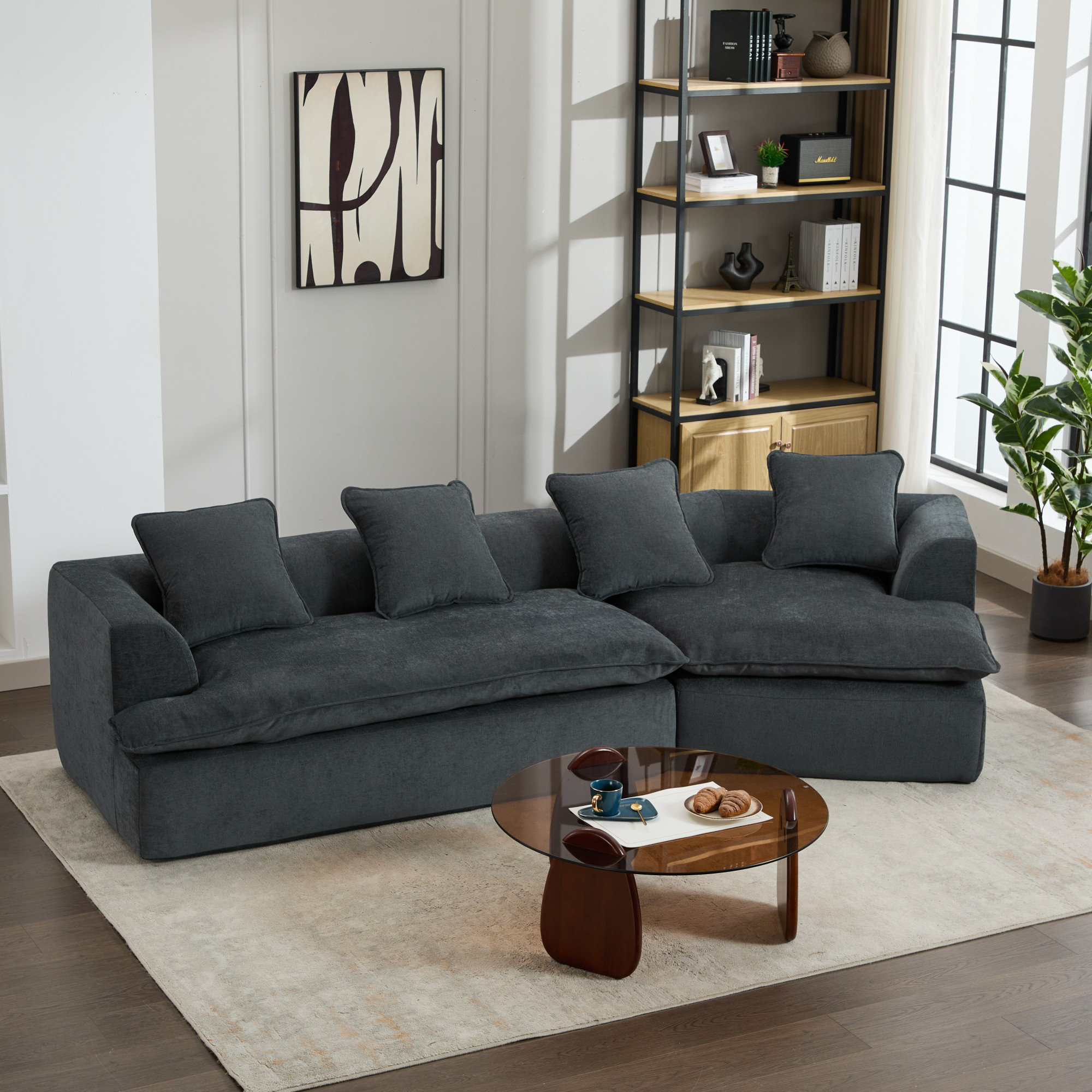 Latitude Run® Modular Cushion Sofa Removable Footstool | Wayfair