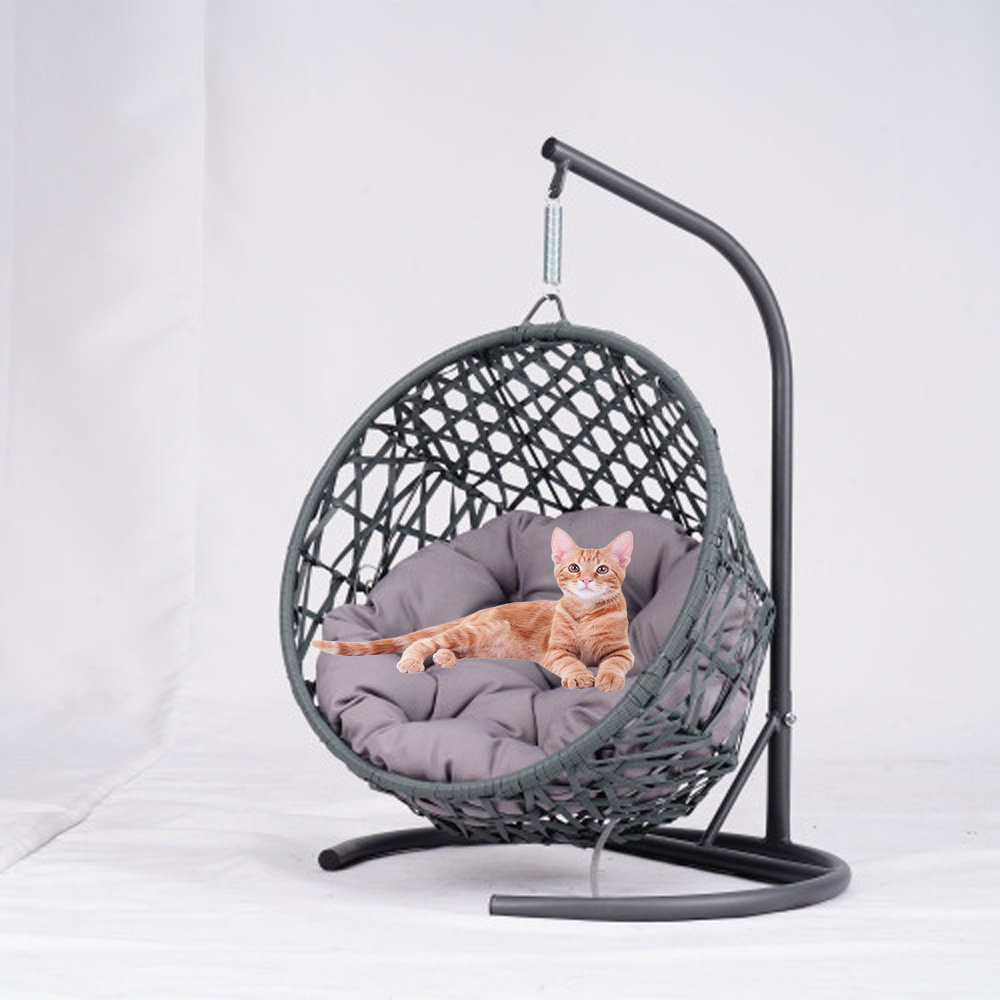 Dakota Fields Cat Swing Bed with Aluminum-Steel Stand & Soft Cushion ...