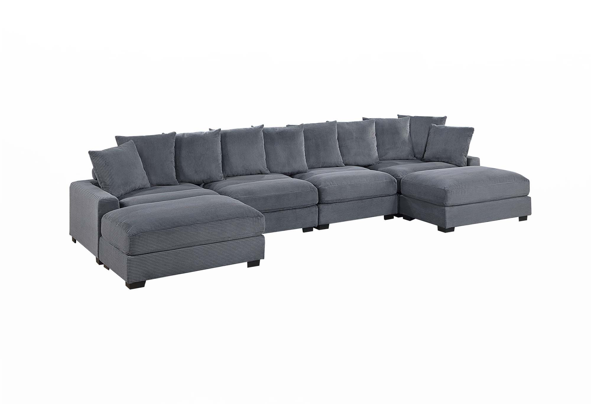 Latitude Run® 6Pc Modular Sectional Set Corduroy Couch | Wayfair
