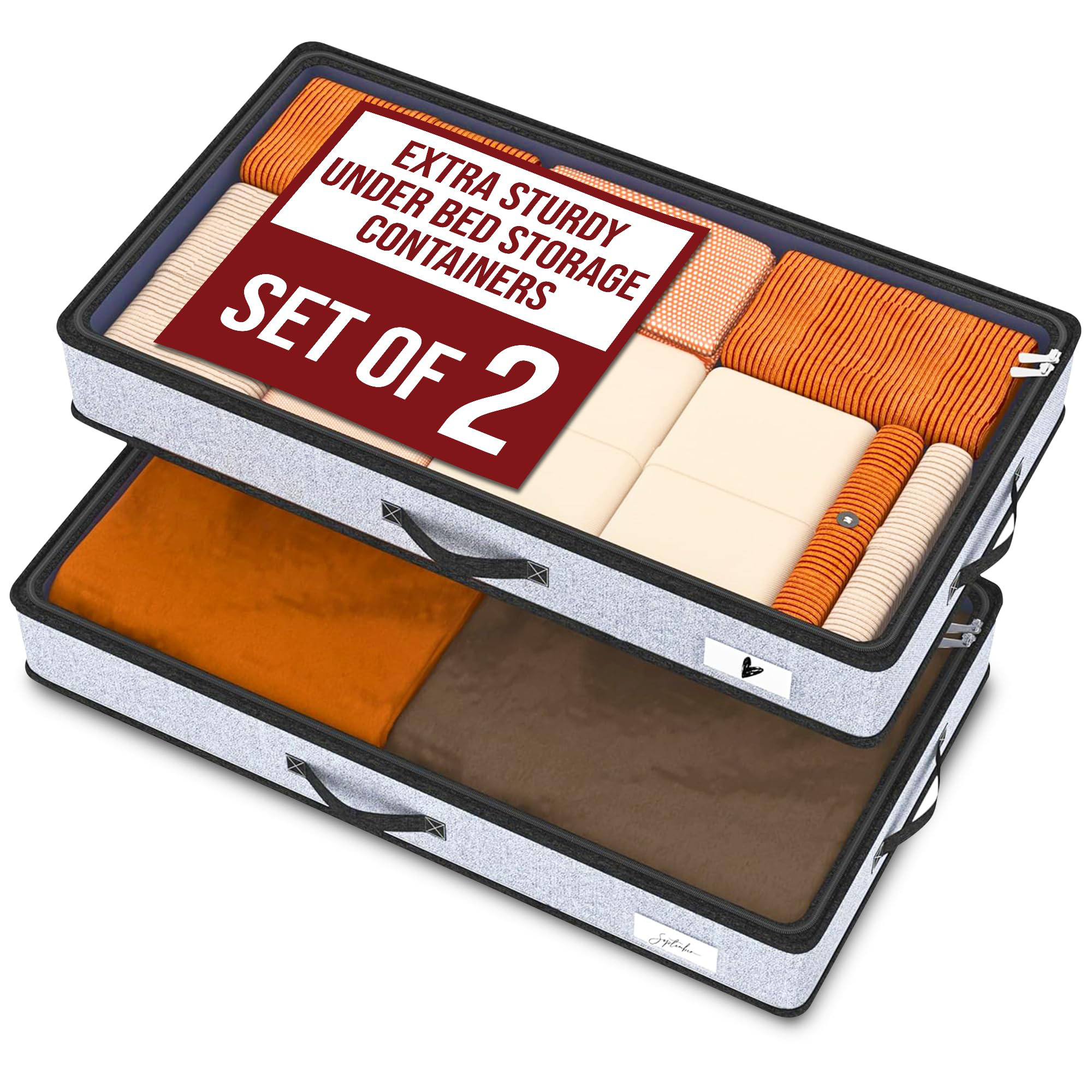 Latitude Run® 2-Piece Extra Sturdy Under Bed High Storage Box With ...