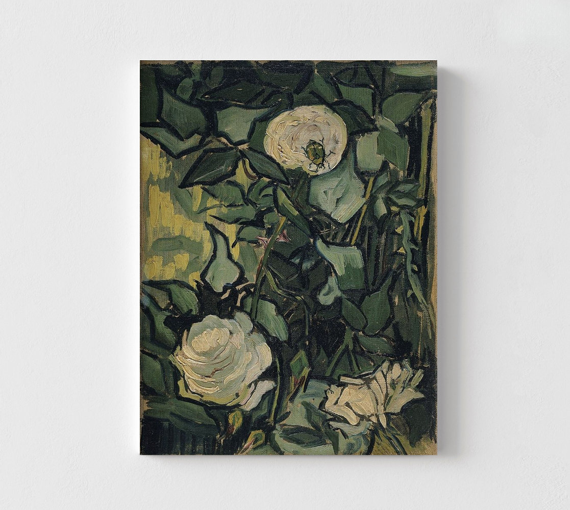 WeFrameArt Roses By Vincent Van Gogh, White Flower Decor, Soft Rose ...