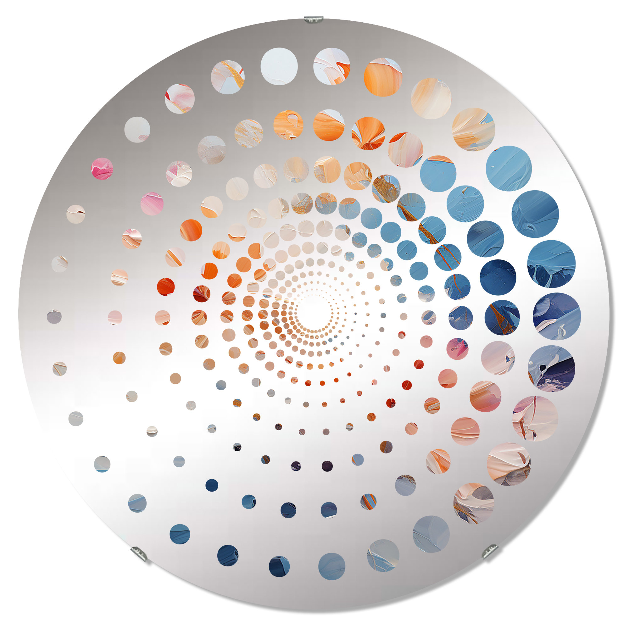 East Urban Home Beige And Blue Whispering Breeze - Spiral Dot ...