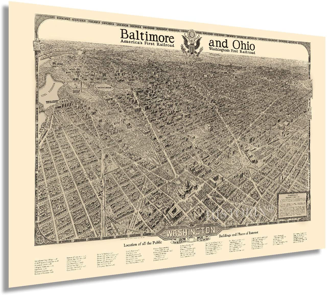 HISTORIC PRINTS HISTORIX Vintage 1923 Washington DC Map Art - 18X24 ...