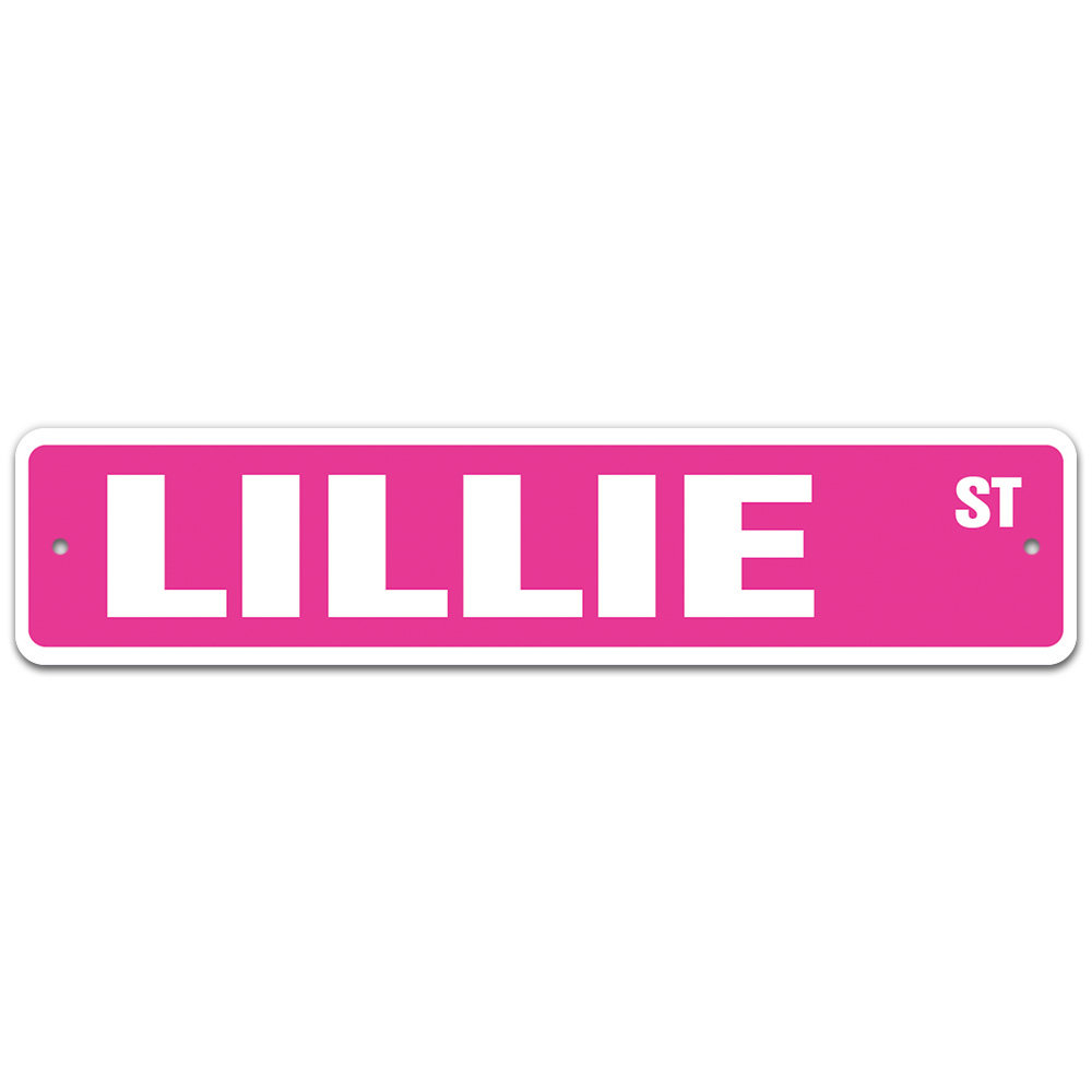 Trinx LILLIE Aluminum Street Sign Childrens Name Room Metal Sign ...