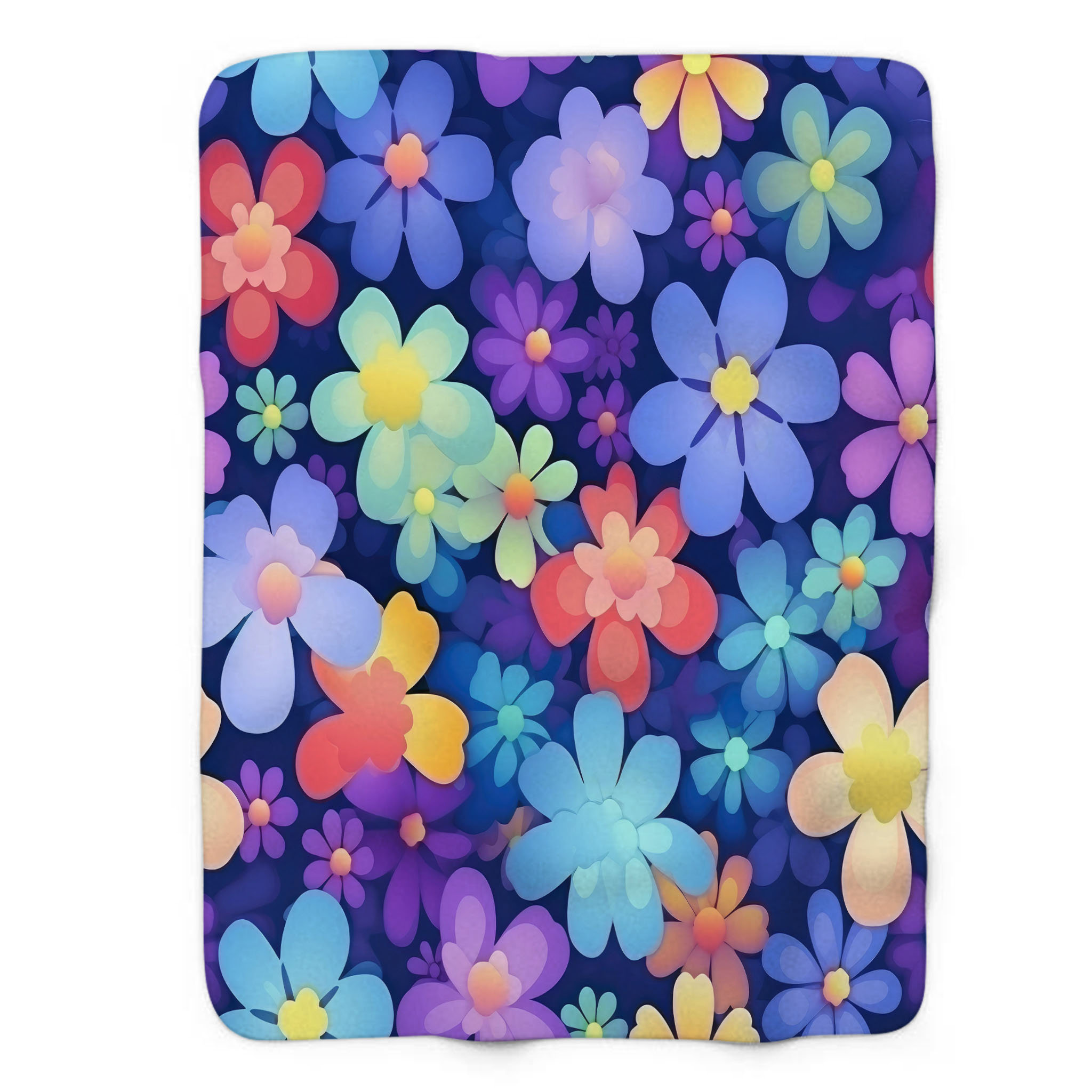 MentionedYou Playful Periwinkle Patch - 1 Piece Premium Sherpa Blanket ...