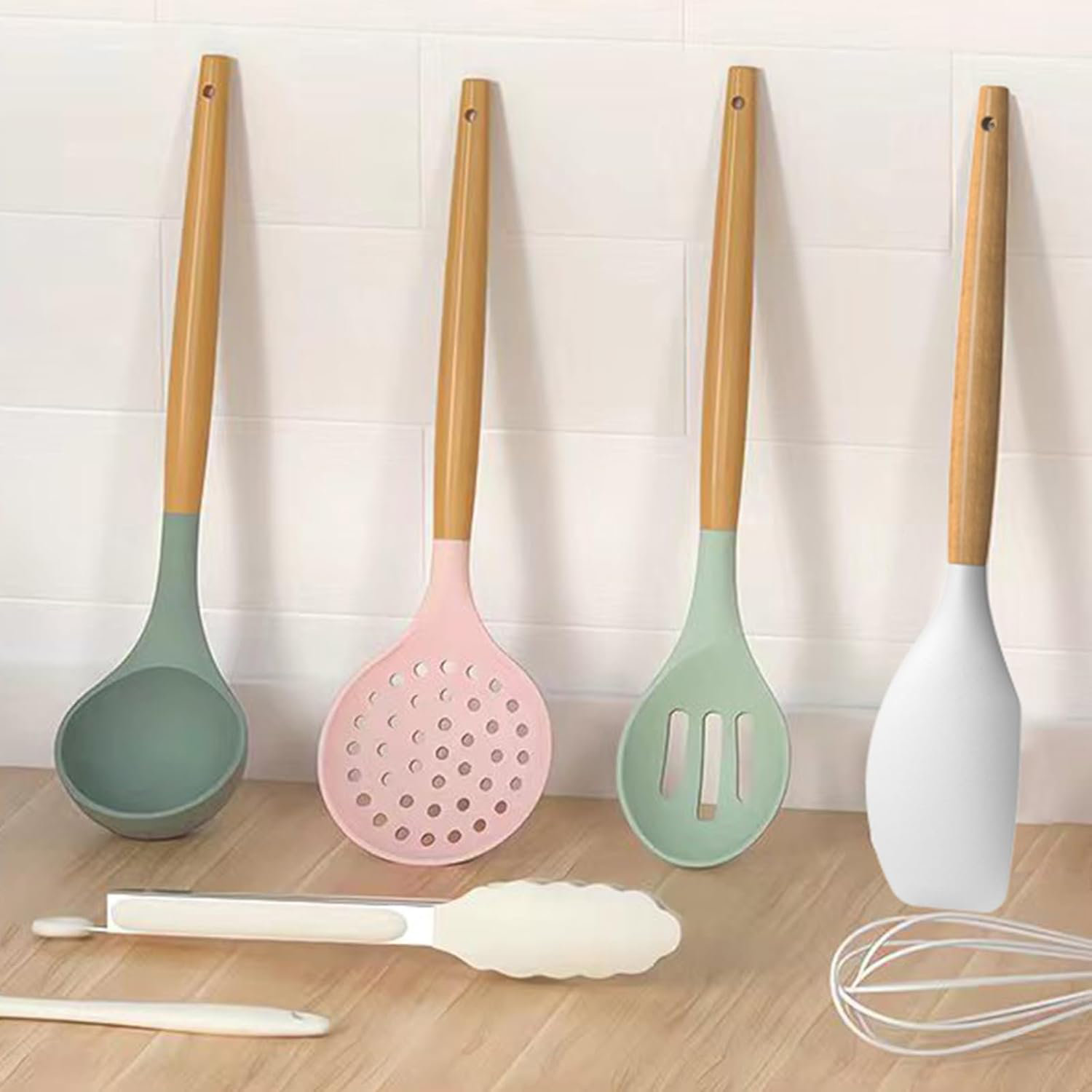 POFIMP 446°F Heat-Resistant Silicone Kitchen Cooking Utensils,BPA-Free ...
