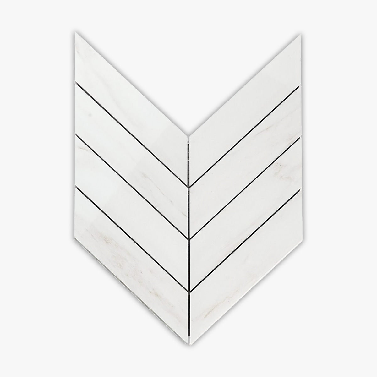 Direct Stone Source Bianco Dolomiti 11" x 11" Marble Herringbone ...