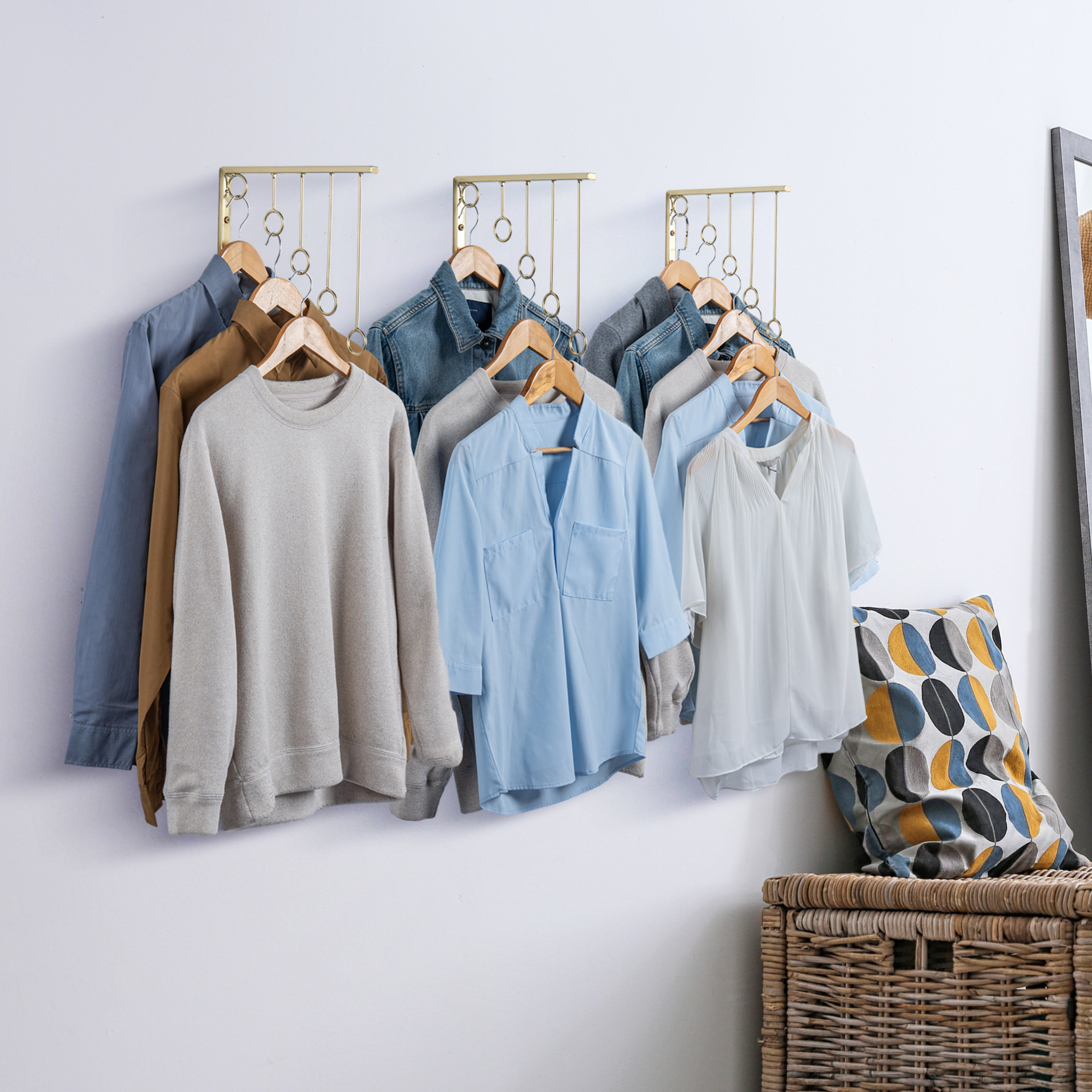 Mercer41 3 Piece Clothes Hanging Storage Rack | Wayfair