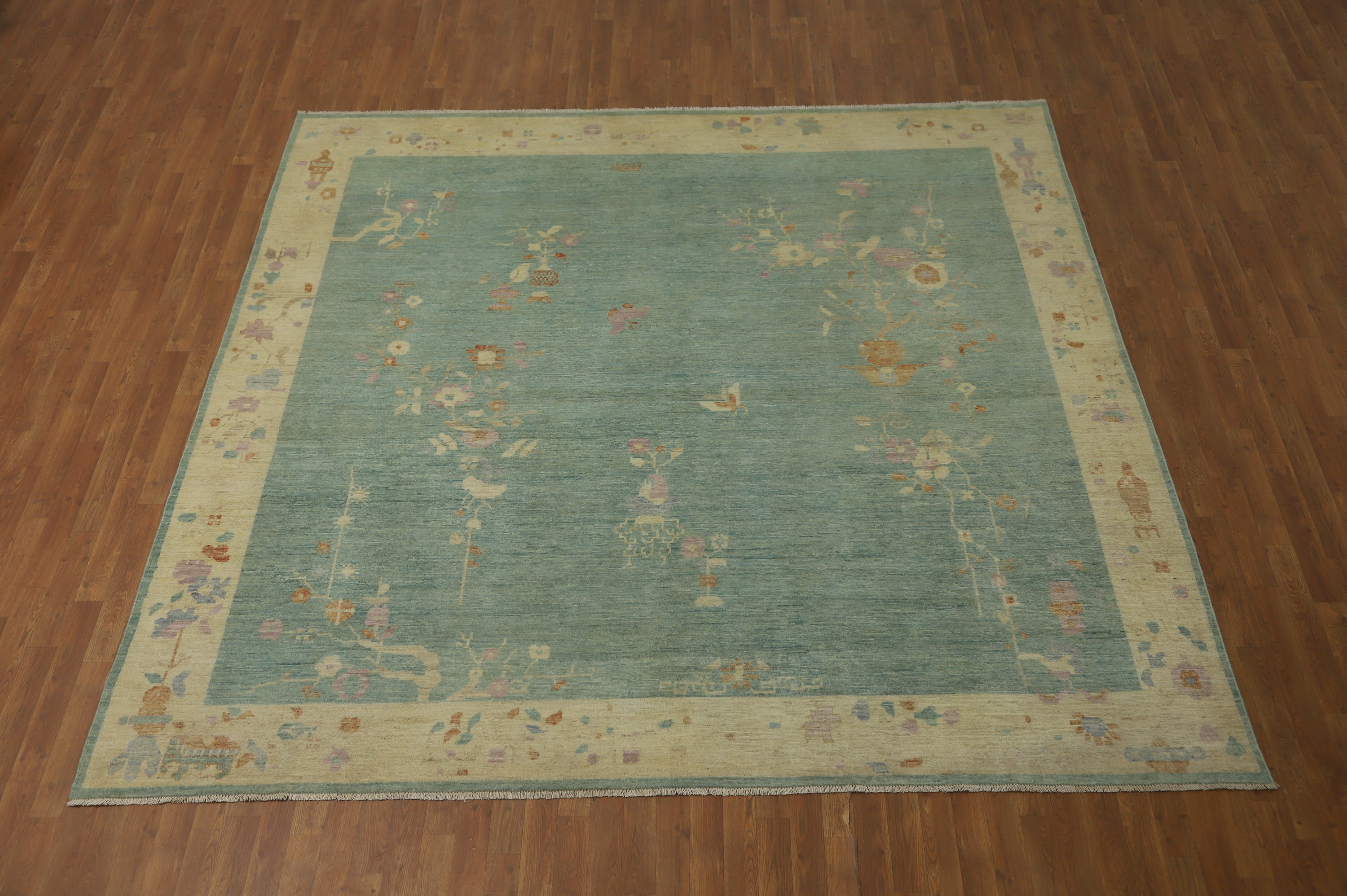 Isabelline Vegetable Dye Art Deco Square Area Rug 10x10 | Wayfair