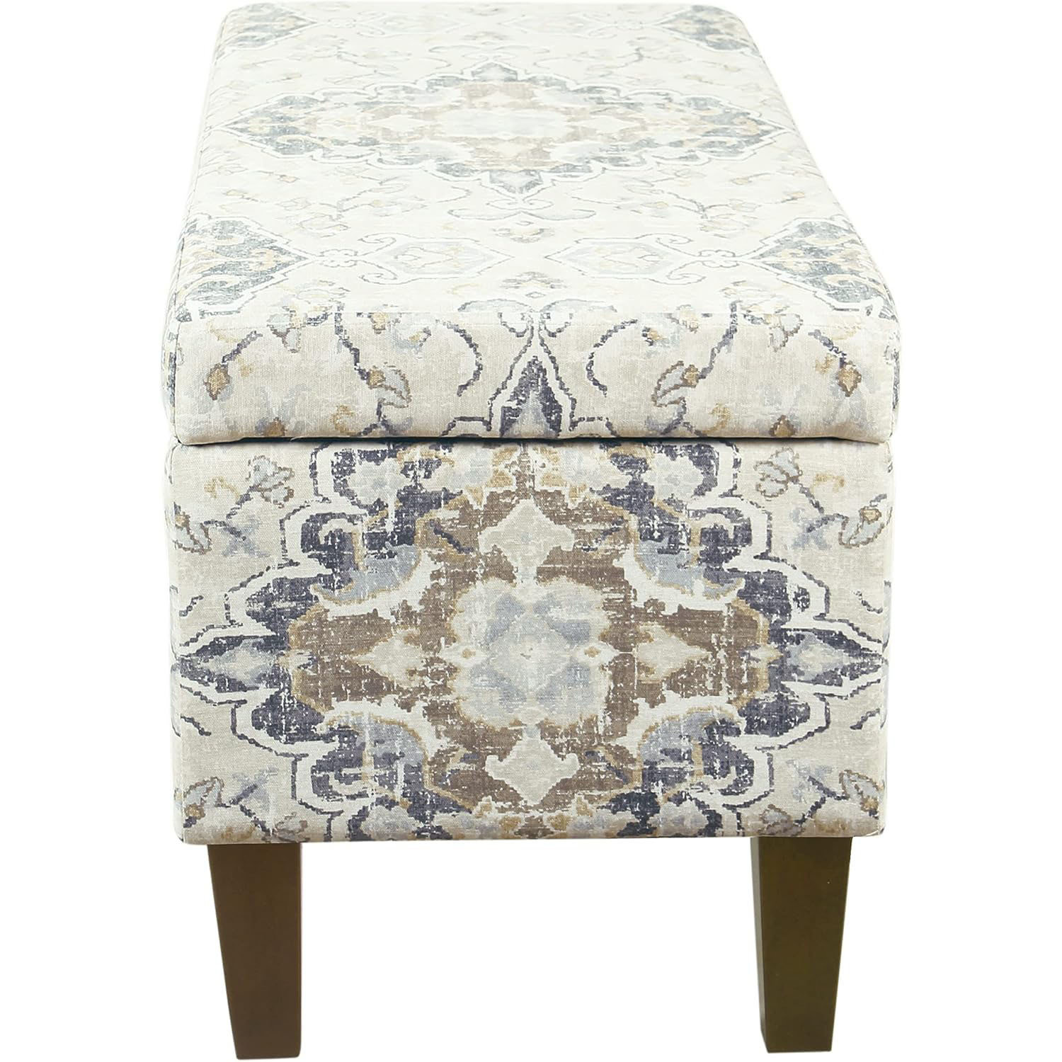 Bungalow Rose Upholstered Rectangular Storage Ottoman Bench with Hinged ...