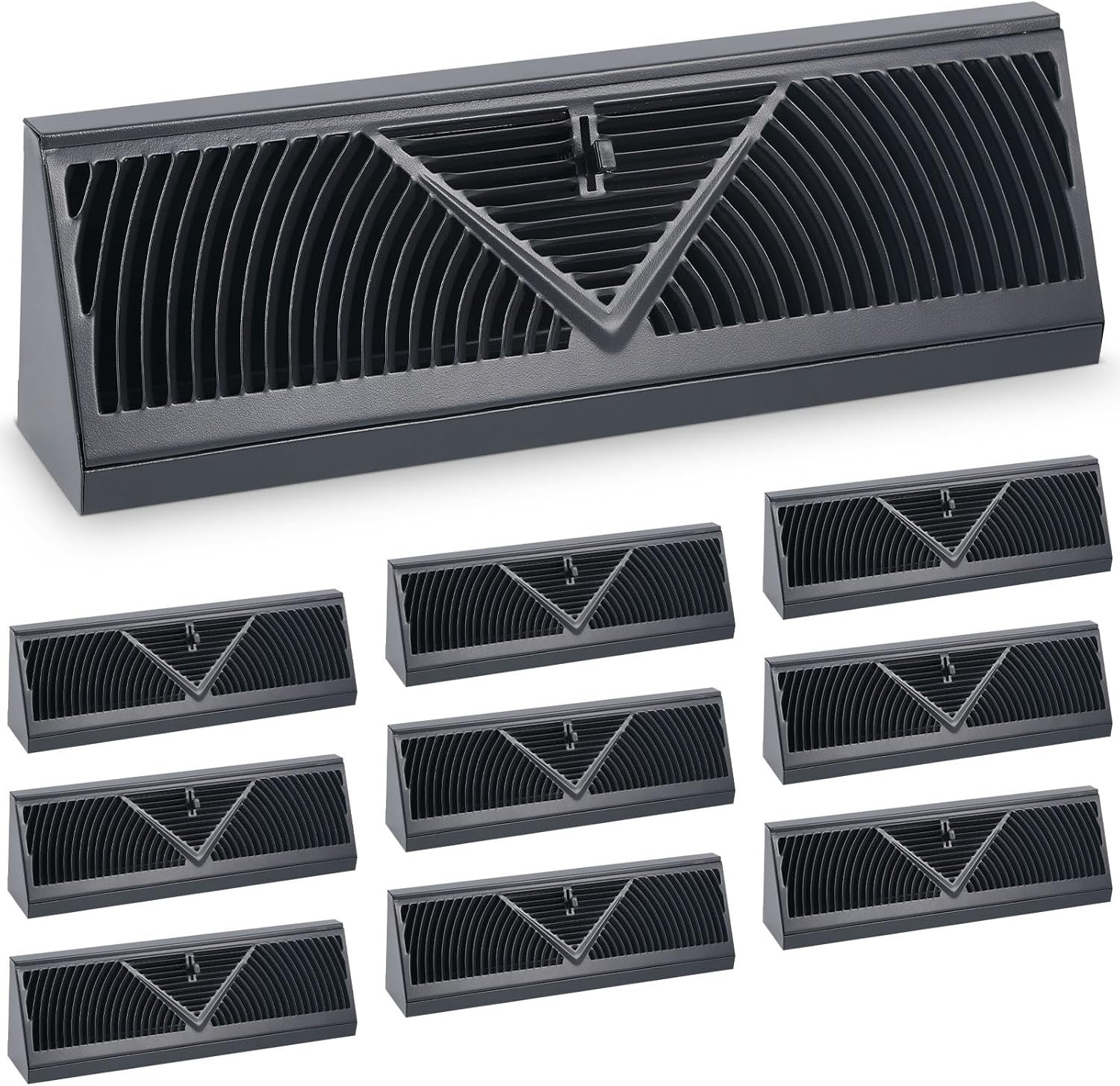SHANXIQIANNA 10 Pack Black Baseboard Vents 18 Inch Duct Opening Size ...