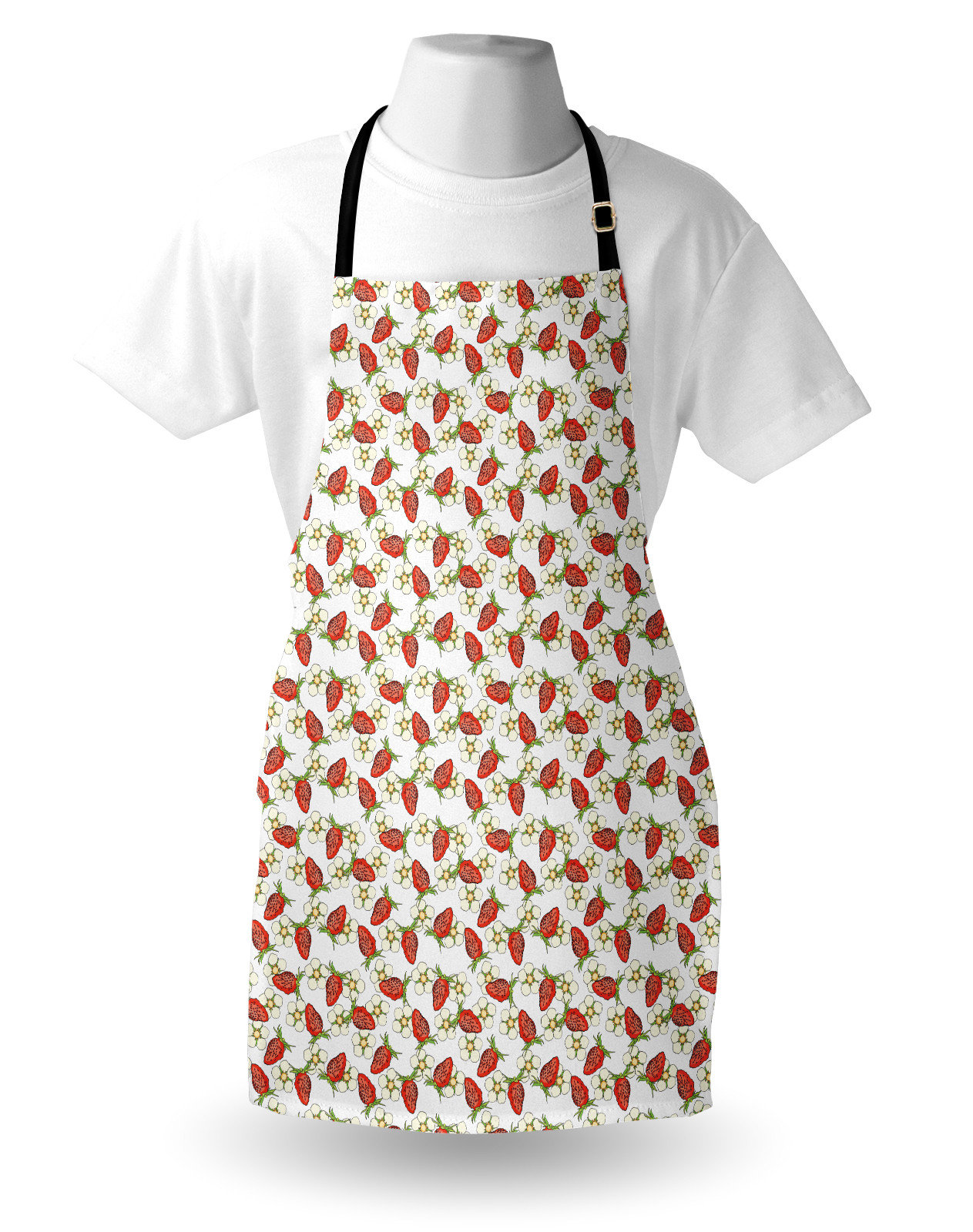Bungalow Rose Strawberry Apron Unisex Berry Blossoms Summer Adult Size ...