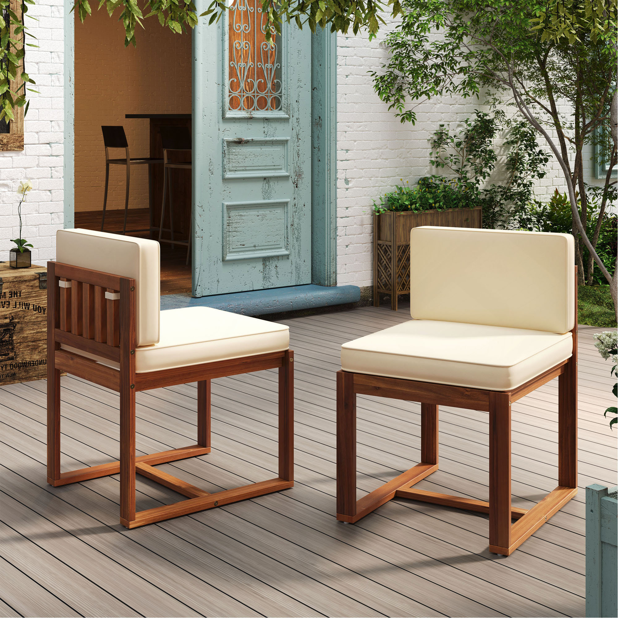Wrought Studio™ Patio Dining Chairs(SET OF 2) | Wayfair