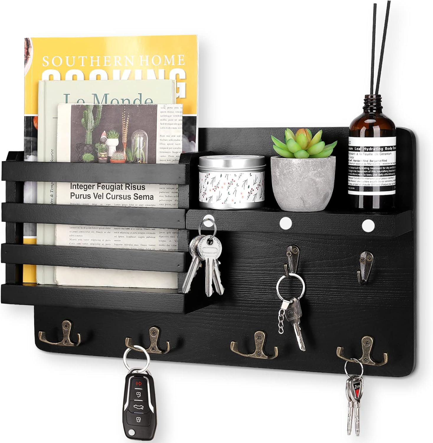 CHUANGWENYI Decorative Key Hanging Rack With 10 Hooks Easy Install ...