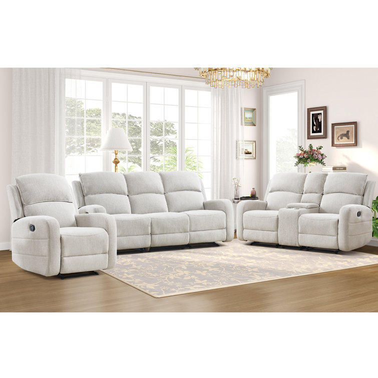 Latitude Run® 3- Piece Modern And Overstuffed Soft Manual Reclining ...