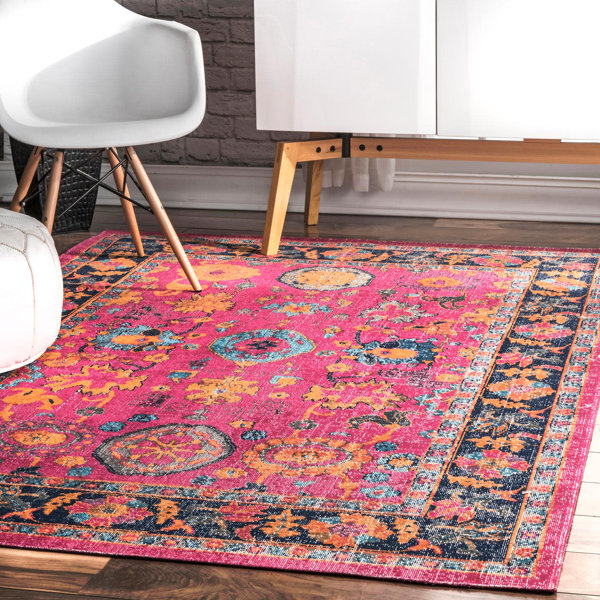 Latitude Vive Ayush Oriental Machine Woven Pink Area Rug & Reviews ...