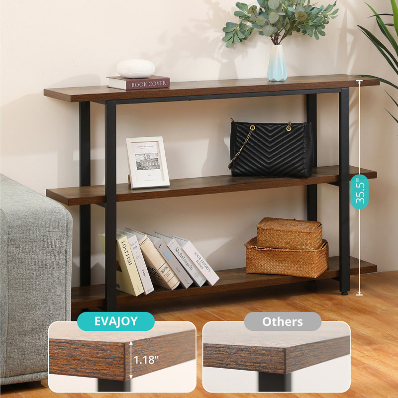 17 Stories Lucille 55.12'' Console Table with 3-Tiers Shelves & Reviews ...