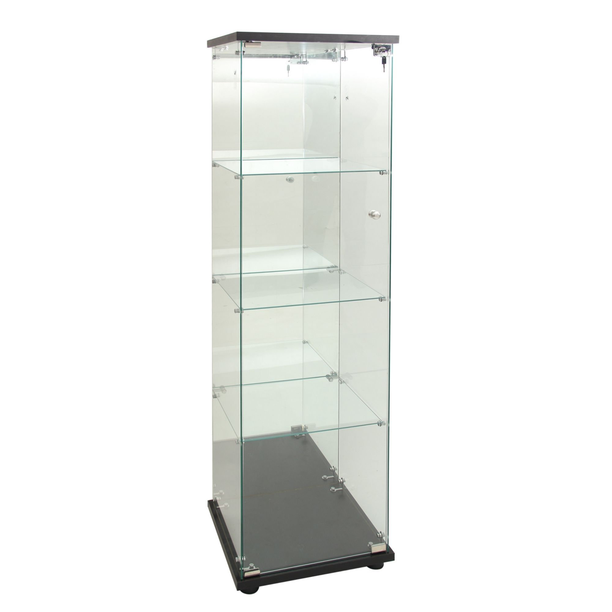 MANMAOHE 64.56" Floor Standing Glass Display Case, Glass Curio Display ...