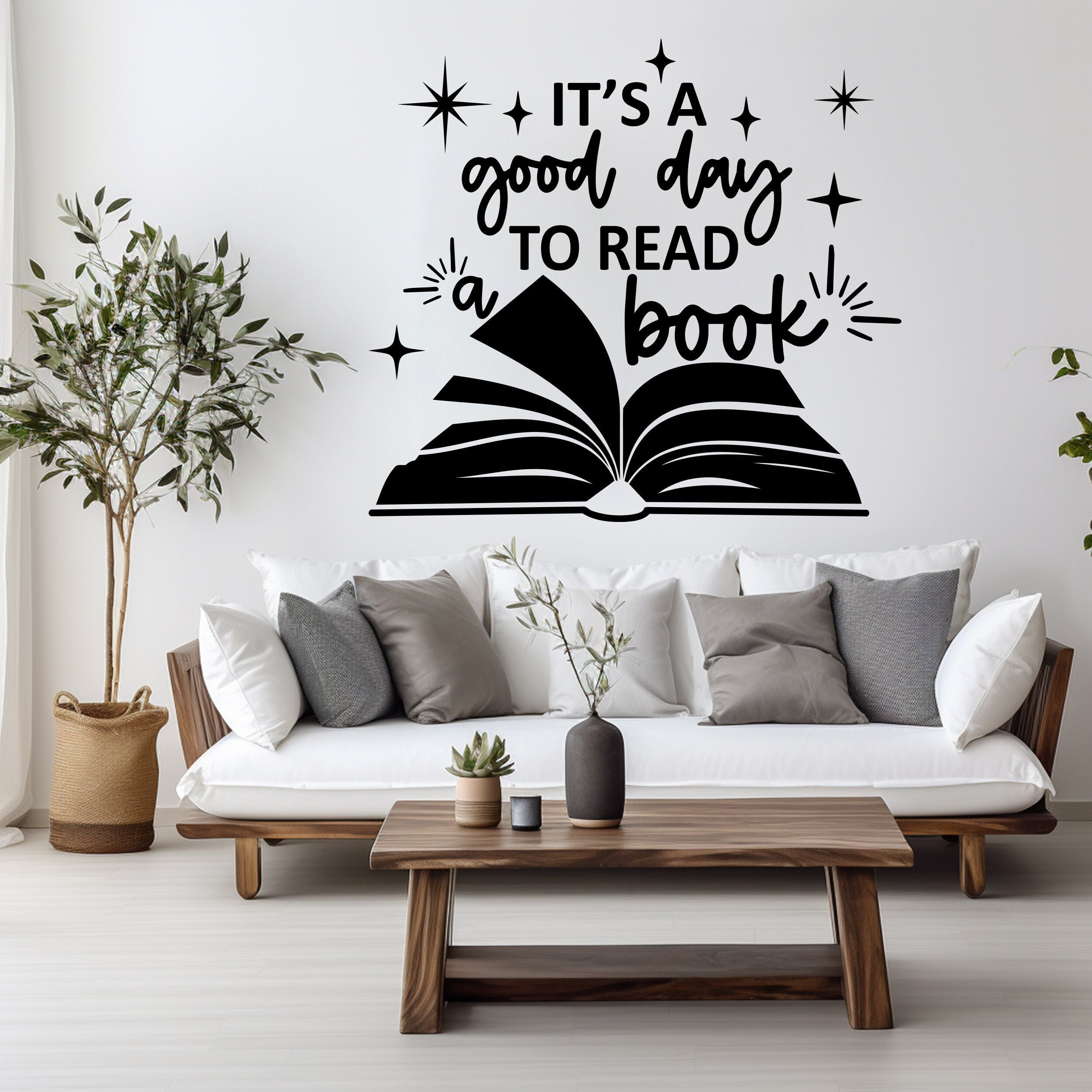 Trinx Library vinyl wall art decals, book shelves decor, library wall ...