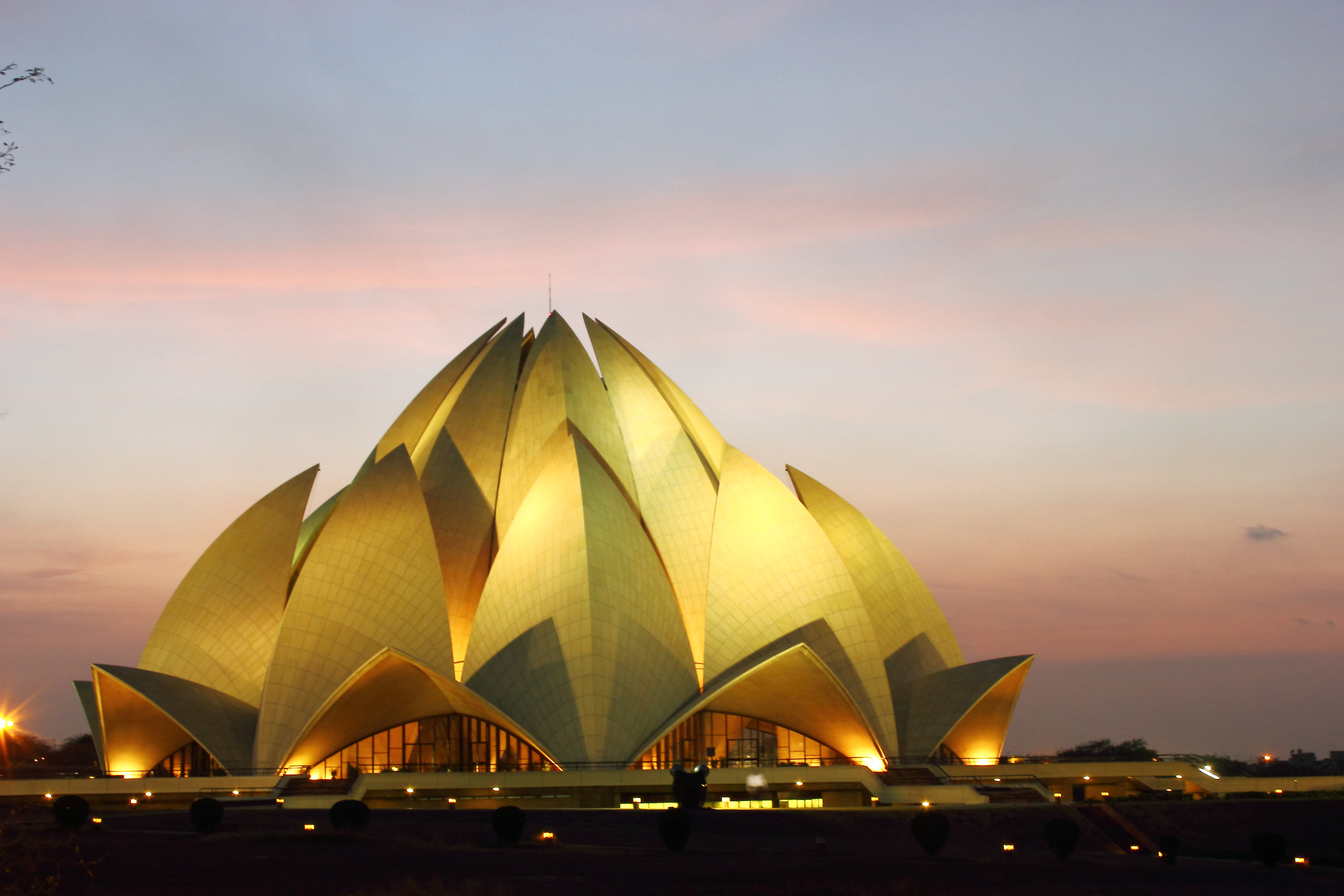 Ebern Designs Lotus Temple Night View - Unframed Illustration on Canvas ...